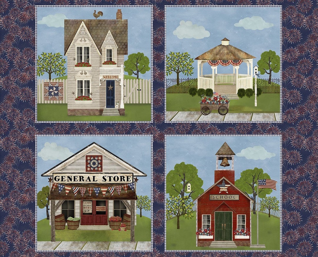 Patriotic Panel, 36" Fabric Panel, Sweet Land of Liberty, 3 Wishes ...