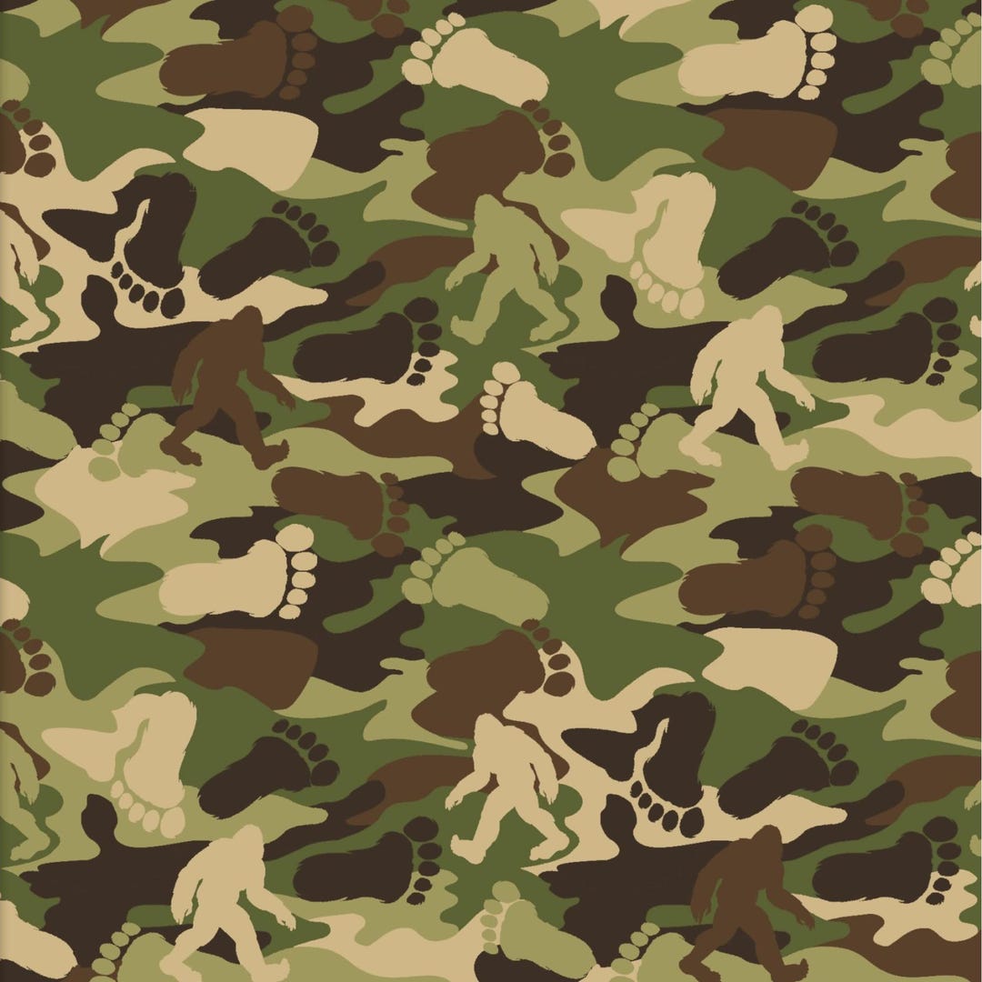 Creature Camo, Fabric by the Yard, Legendary Loner Collection, 3 Wishes, Sasquatch, Bigfoot ...