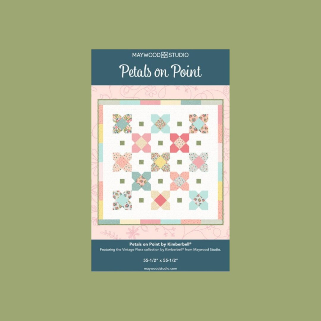 Petals on Point Quilt Kit, Spring Flowers Fabric Quilt Kit, 55.5"x 55.5 ...