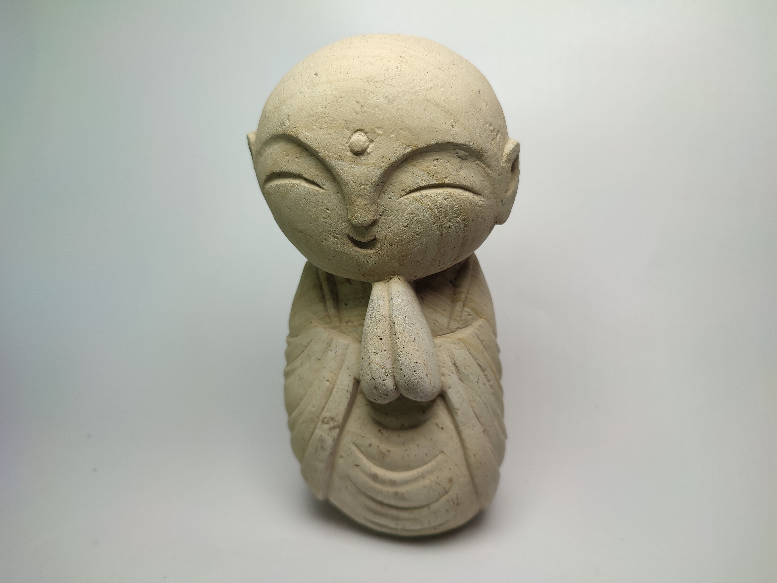 Cute Smiling Buddha Jizo Sculpture Statue : Nature Decor | Jizo Figure ...