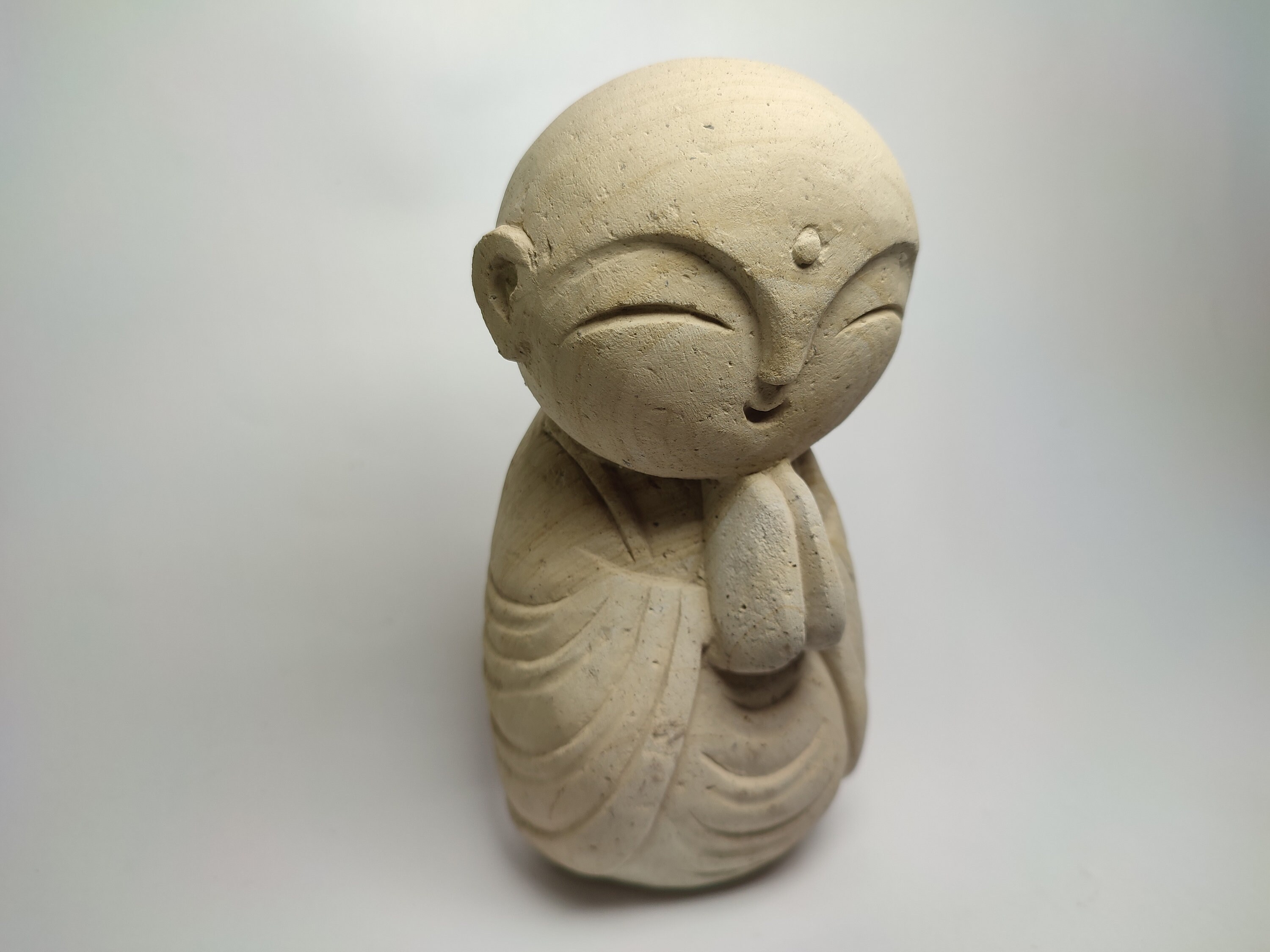 Cute Smiling Buddha Jizo Sculpture Statue : Nature Decor | Jizo Figure ...