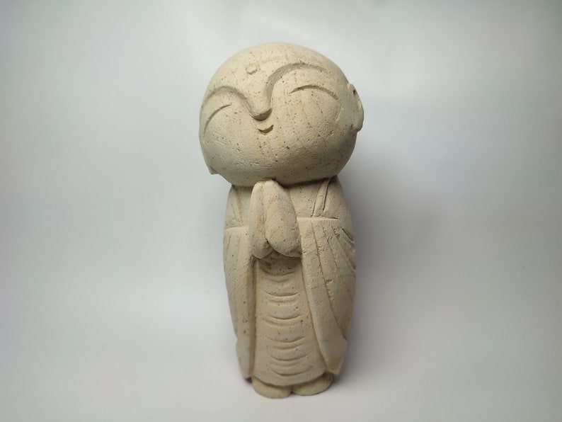 Standing Smiling Jizo Sculpture Statue : Nature Décor for Garden | Jizo ...