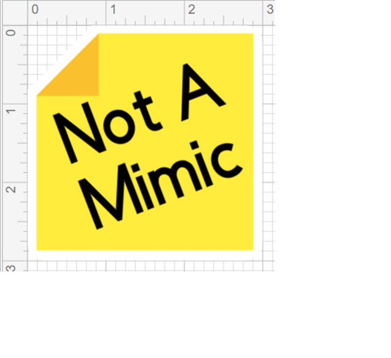 Not A Mimic Sticky Note Sticker - Etsy