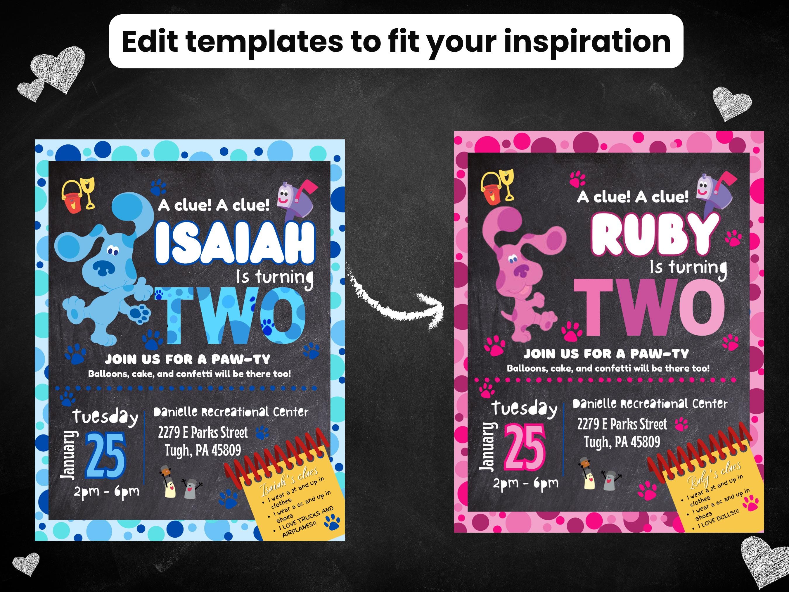 Blue's Clues Birthday Invitations - Etsy