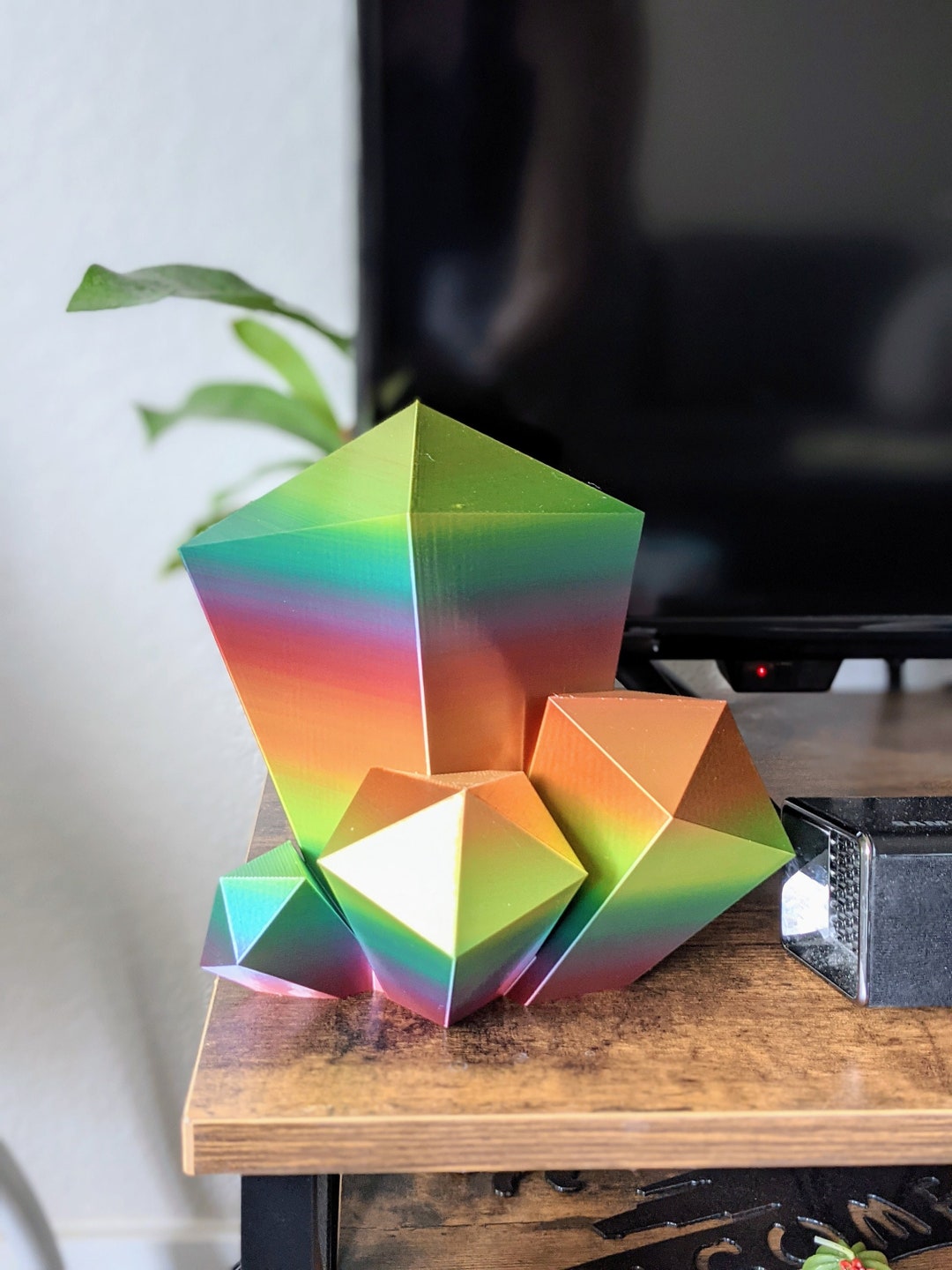 Giant Rainbow Crystal 3D Printed Desktop Table Decor - Etsy