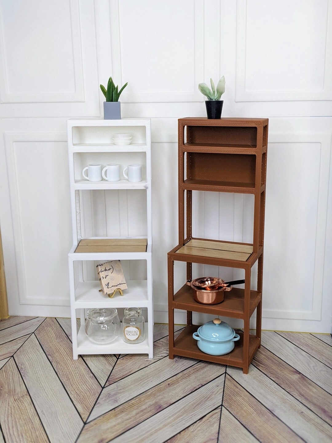 1:12 Bakers Rack | Miniature Shelf Organizer | Dollhouse Bakers Rack ...