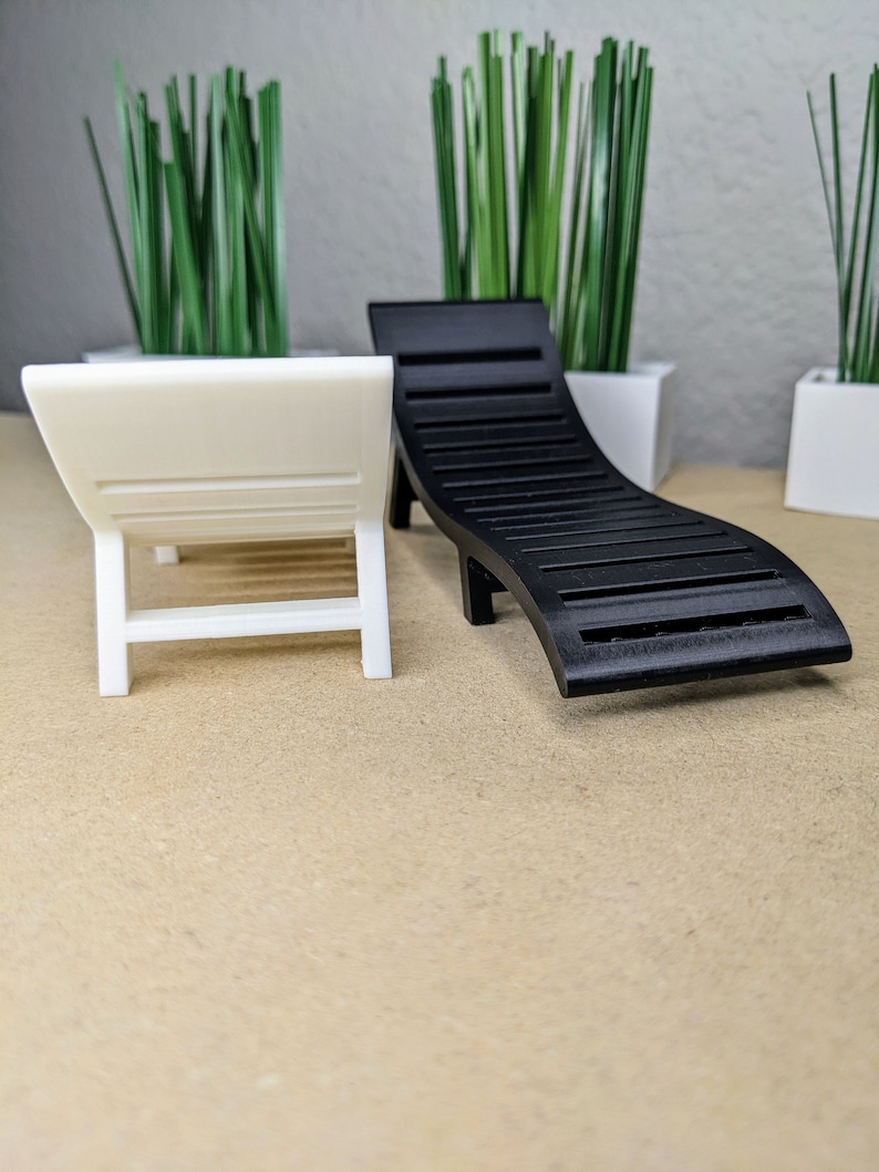 1:12 Patio Chaise Lounge | Miniature Lounge Chaise | Dollhouse Patio ...