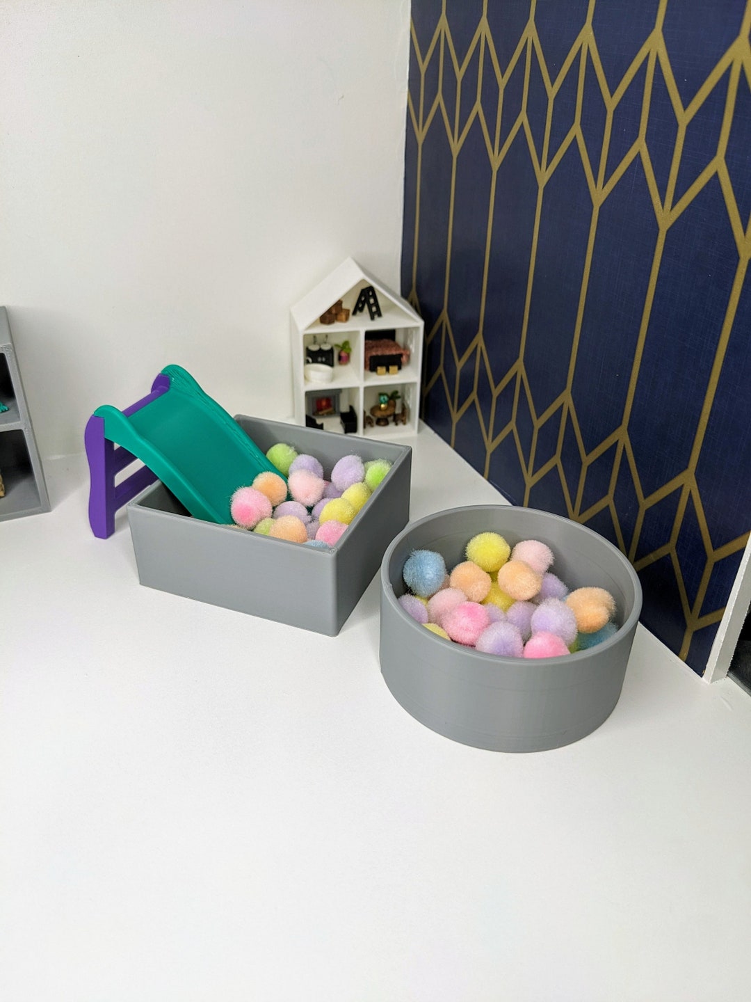 1:12 Ball Pit | Dollhouse Kids Ball Pit | Miniature Nursery Decor ...