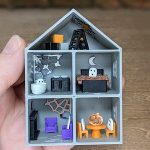 1:12 DIY Halloween Dollhouse | Dollhouse for a Dolls House | Dollhouse ...