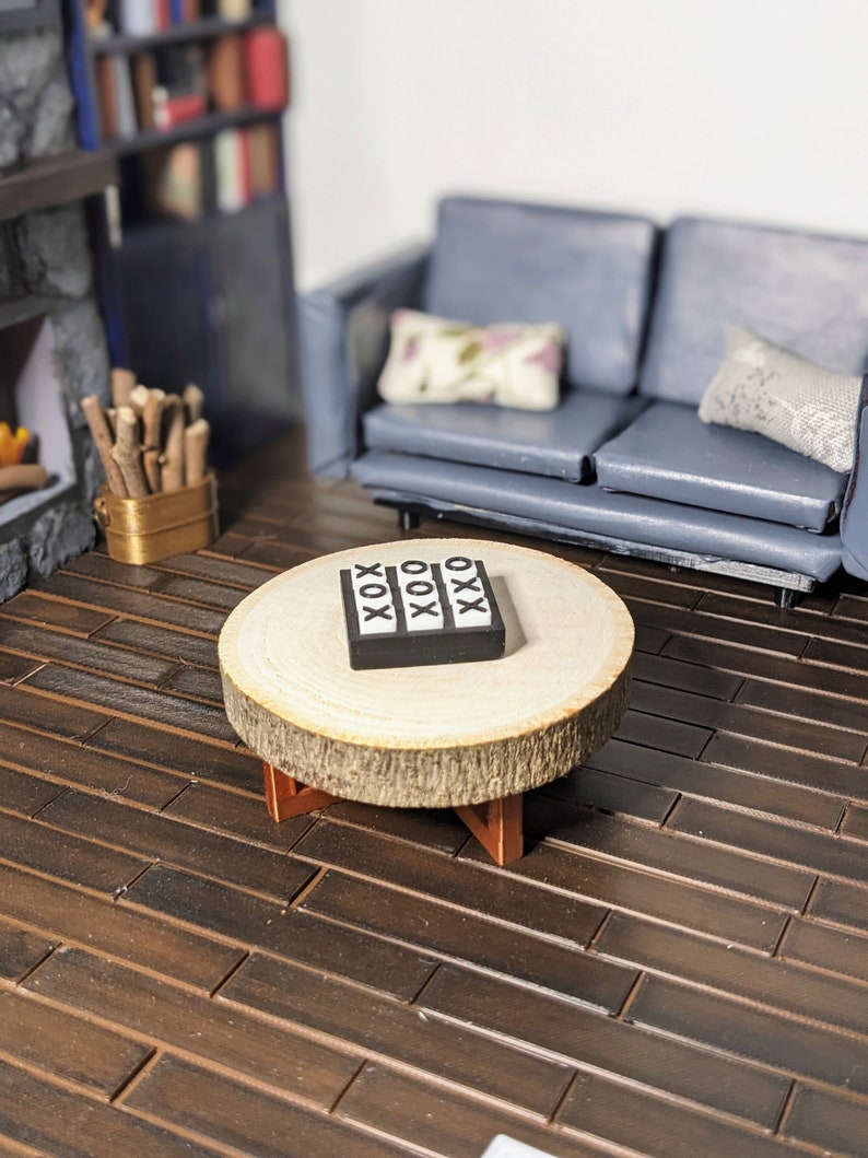 1:12 Coffee Table Wood Modern Rustic Coffee Table Dollhouse &miniature ...