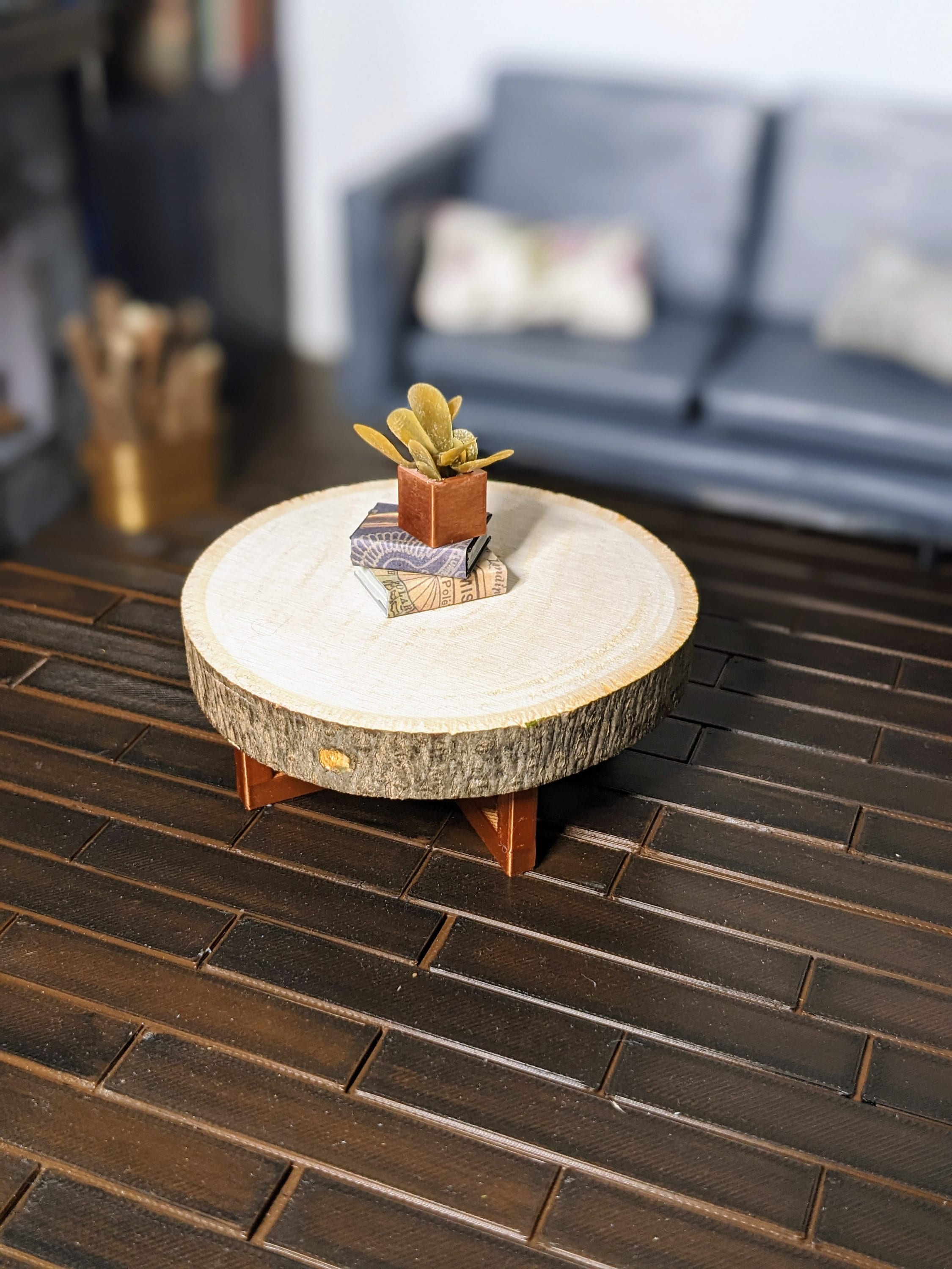 1:12 Coffee Table Wood Modern Rustic Coffee Table Dollhouse &miniature ...