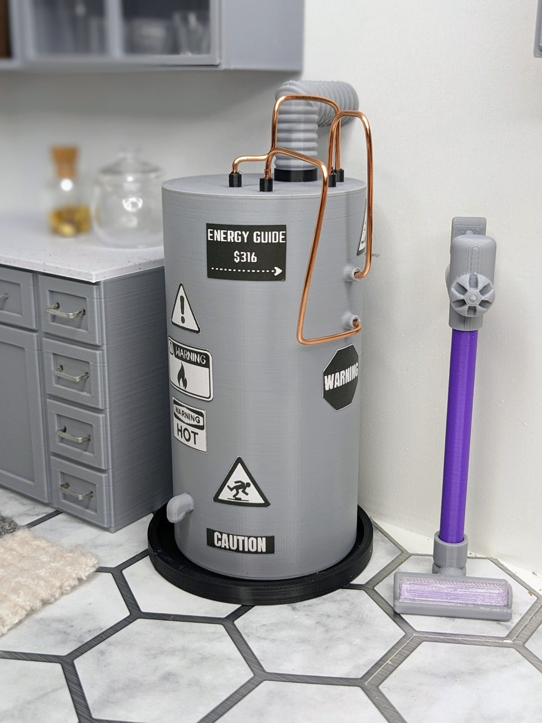 1:12 Hot Water Heater Dollhouse Water Heater Miniature Hot Water ...