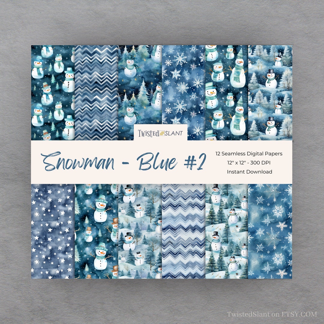 Digital Papers Snowman | INSTANT DOWNLOAD | Christmas Digital Papers ...