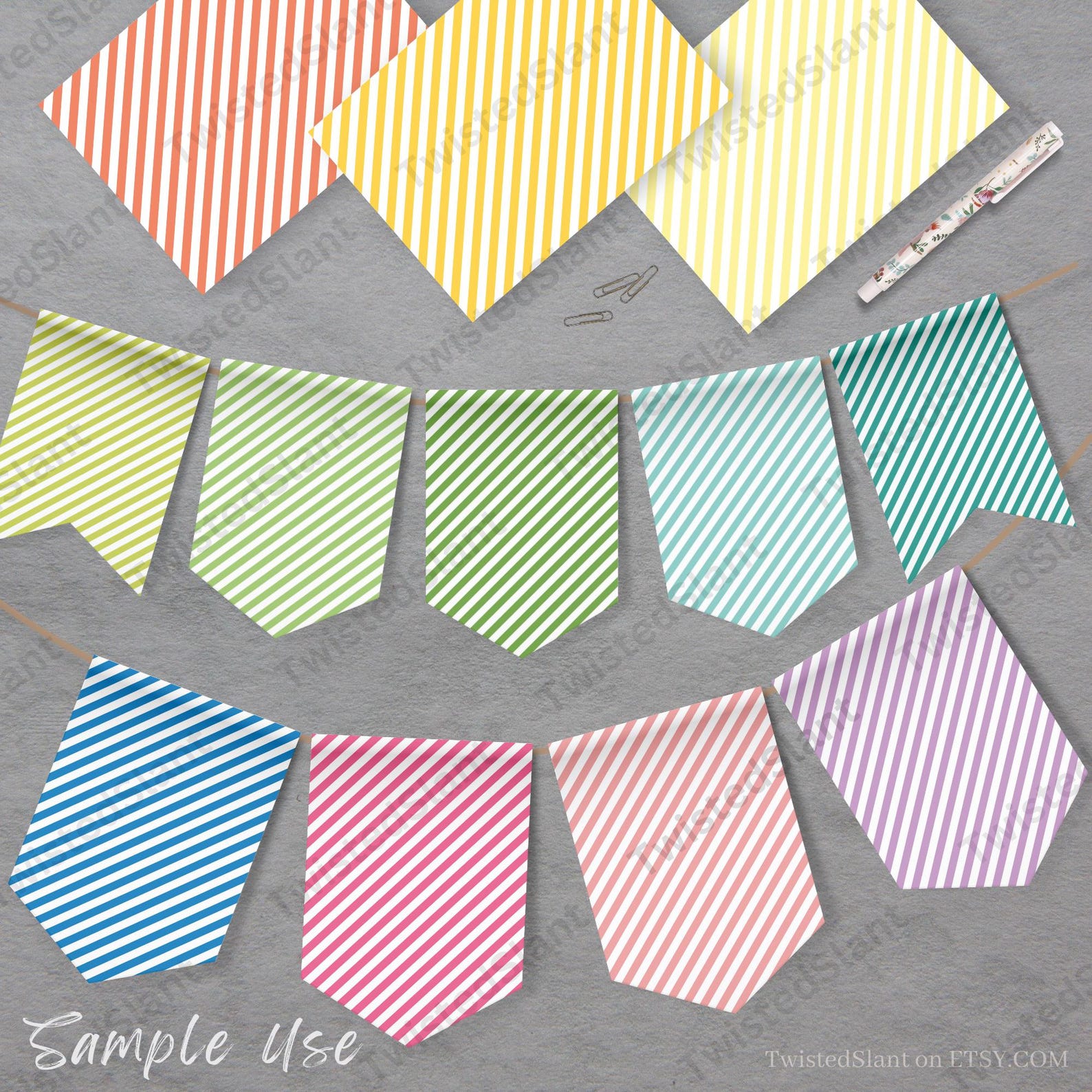 Diagonal Stripes Digital Paper | INSTANT DOWNLOAD | Striped Background ...