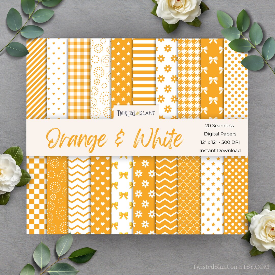 Orange Digital Paper | INSTANT DOWNLOAD | Seamless Geometric | Pattern ...