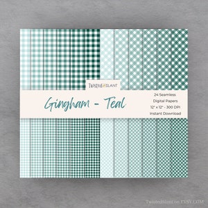 Gingham Digital Paper Pack | INSTANT DOWNLOAD | Gingham Pattern ...