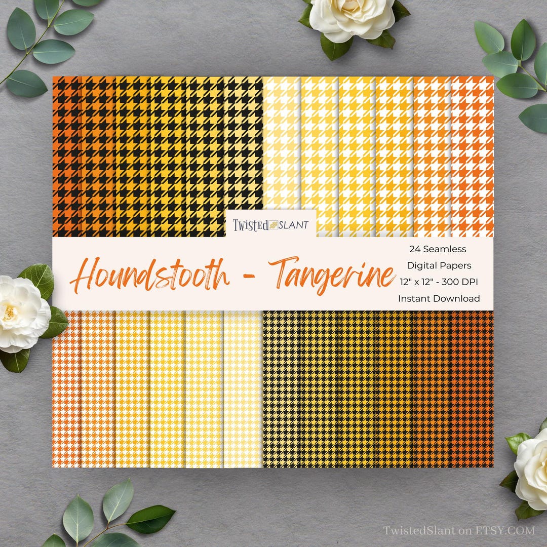 Houndstooth Digital Paper | INSTANT DOWNLOAD | Houndstooth Pattern ...