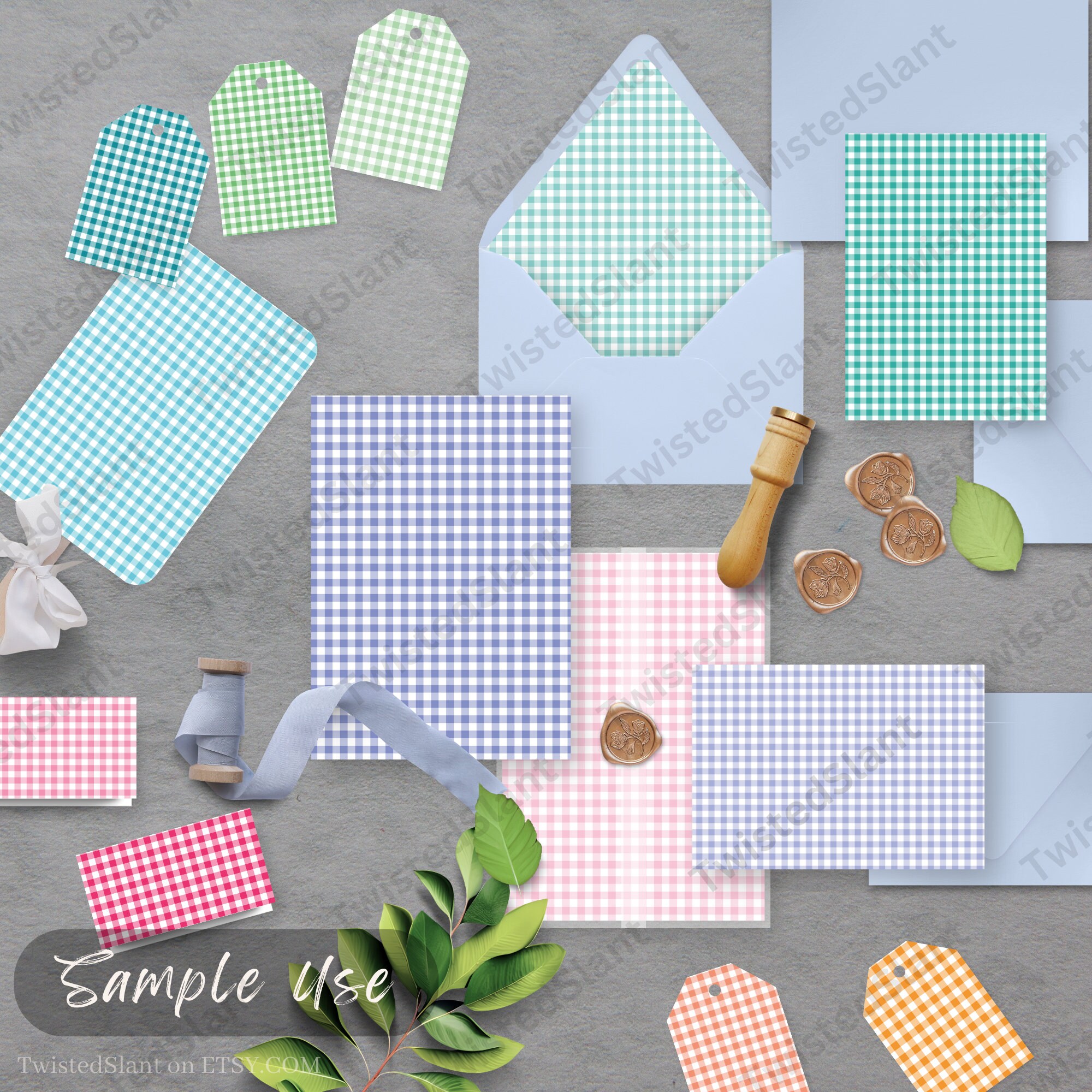 Gingham Digital Paper Pack INSTANT DOWNLOAD Gingham Digital Papers ...