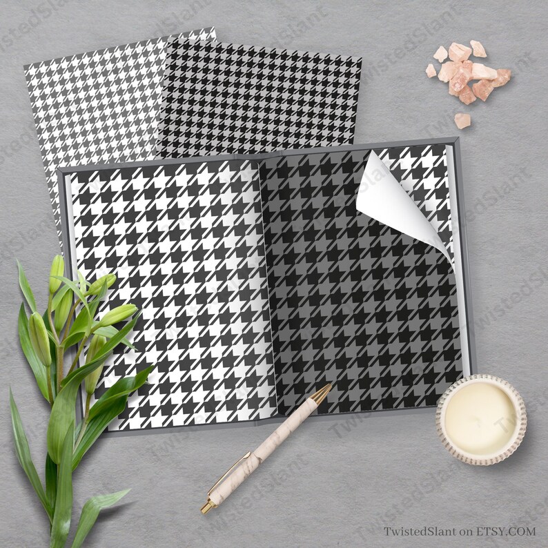 Houndstooth Digital Paper | INSTANT DOWNLOAD | Houndstooth Pattern ...