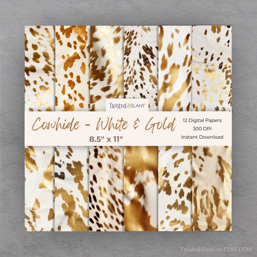 Cowhide Background Digital Paper | INSTANT DOWNLOAD | Cowhide Digital ...