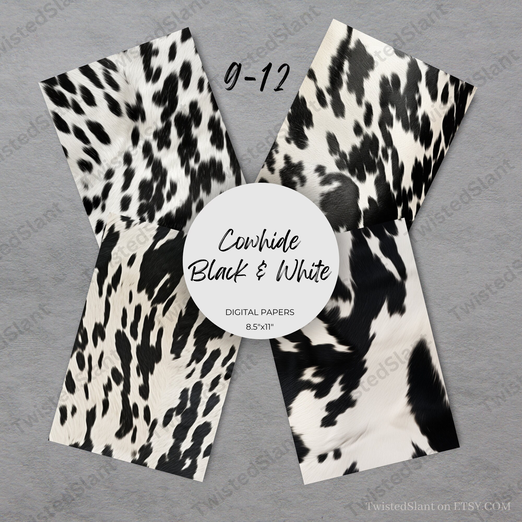 Cowhide Background Digital Paper INSTANT DOWNLOAD Cowhide Digital Paper ...