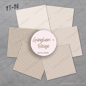 Gingham Digital Paper Pack | INSTANT DOWNLOAD | Gingham Pattern ...