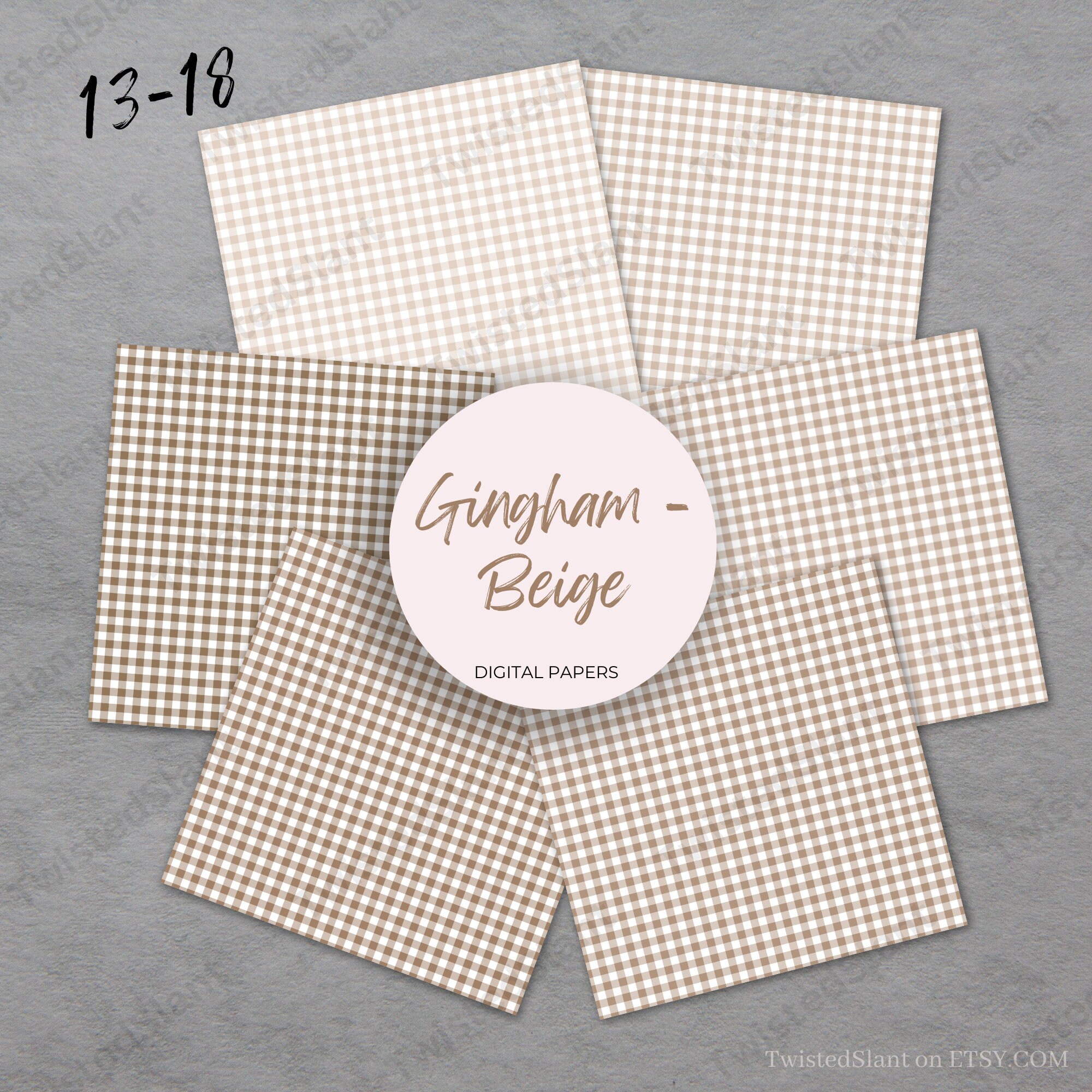 Gingham Digital Paper Pack INSTANT DOWNLOAD Gingham Pattern Gingham ...