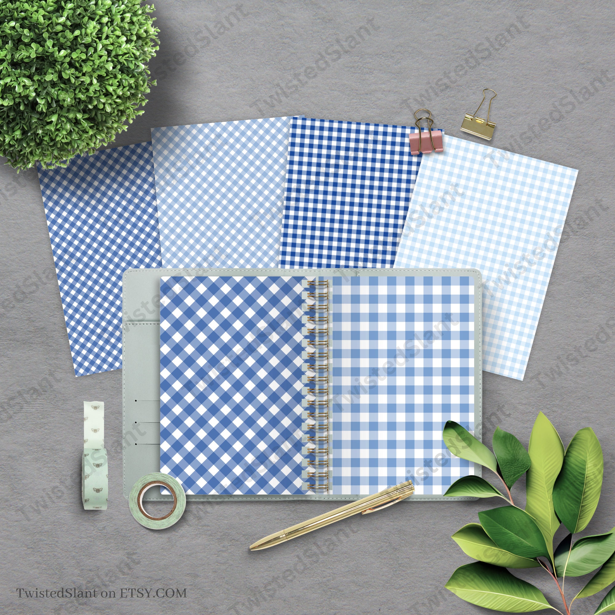 Gingham Digital Paper Pack INSTANT DOWNLOAD Gingham Pattern Gingham ...
