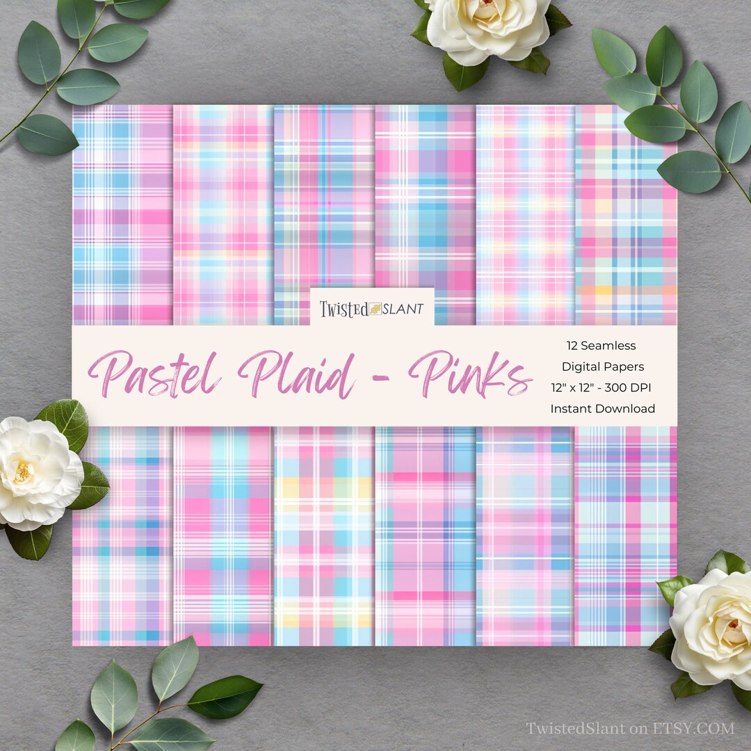 Pastel Plaid Digital Paper | INSTANT DOWNLOAD | Pastel Plaid | Spring ...