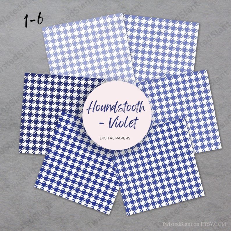 Houndstooth Digital Paper | INSTANT DOWNLOAD | Houndstooth Pattern ...