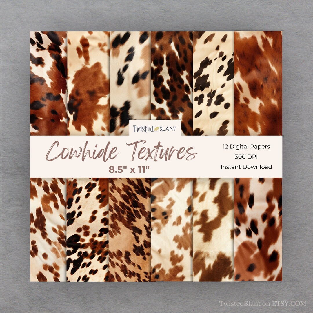 Cowhide Background Digital Paper | INSTANT DOWNLOAD | Cowhide Digital ...