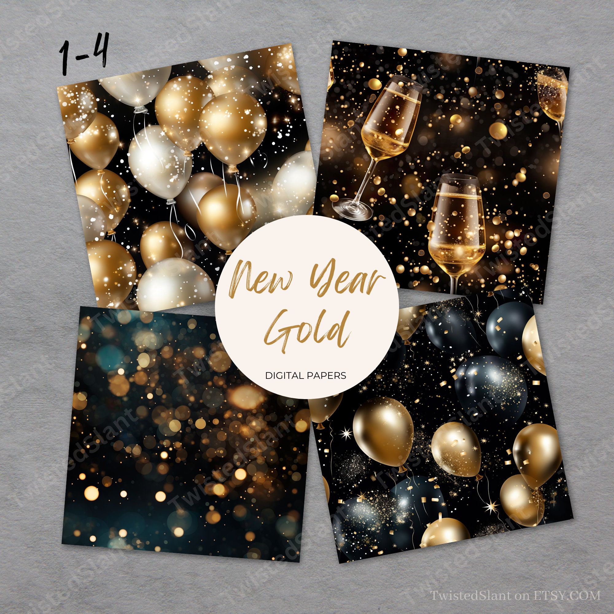 New Years Eve Seamless File | INSTANT DOWNLOAD | Glitter Backgrounds ...