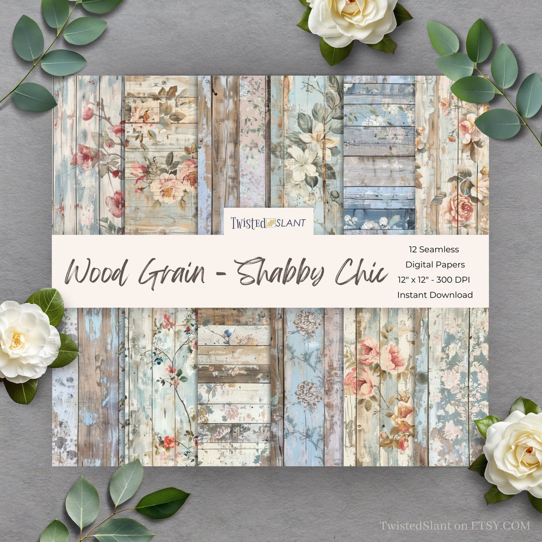Wood Grain Planks Digital Paper | INSTANT DOWNLOAD | Wood Grain Paper ...