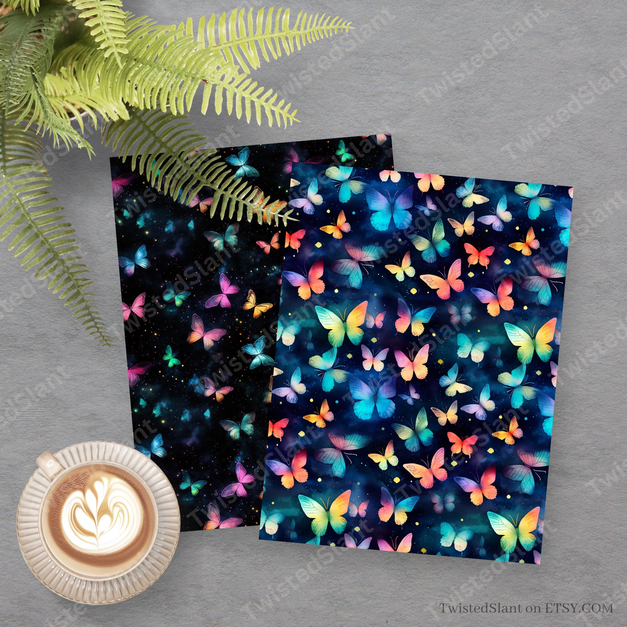 Bright Butterflies Digital Paper INSTANT DOWNLOAD Butterfly Digital ...