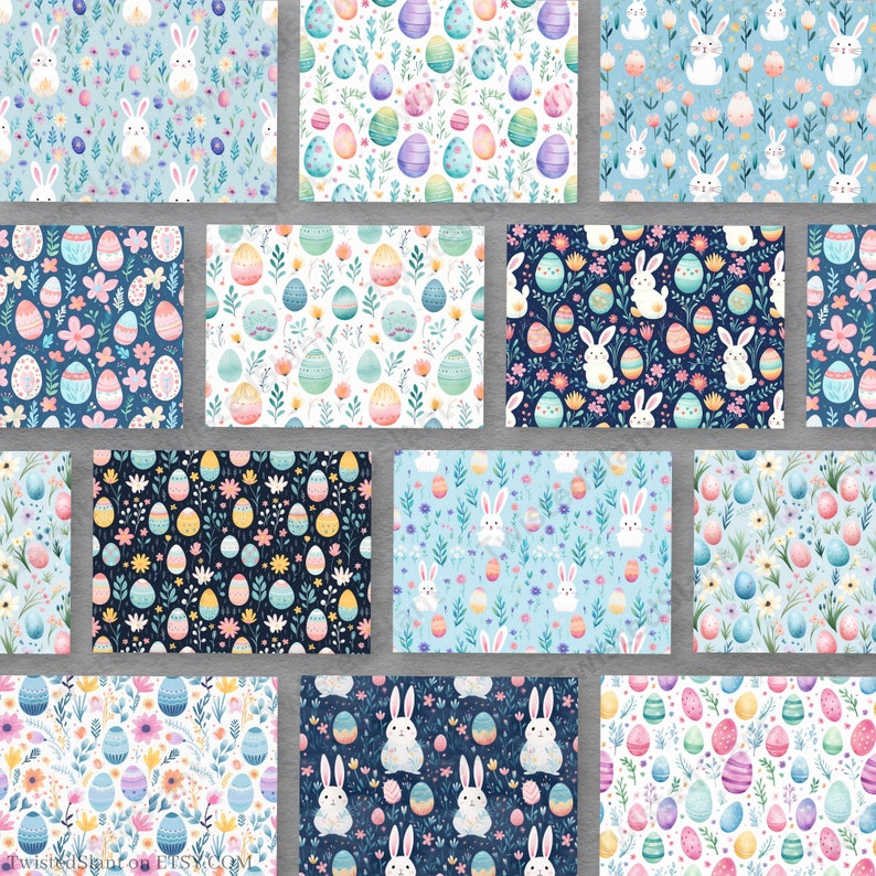 Easter Digital Papers | INSTANT DOWNLOAD | Bunny Digital Paper | Easter ...