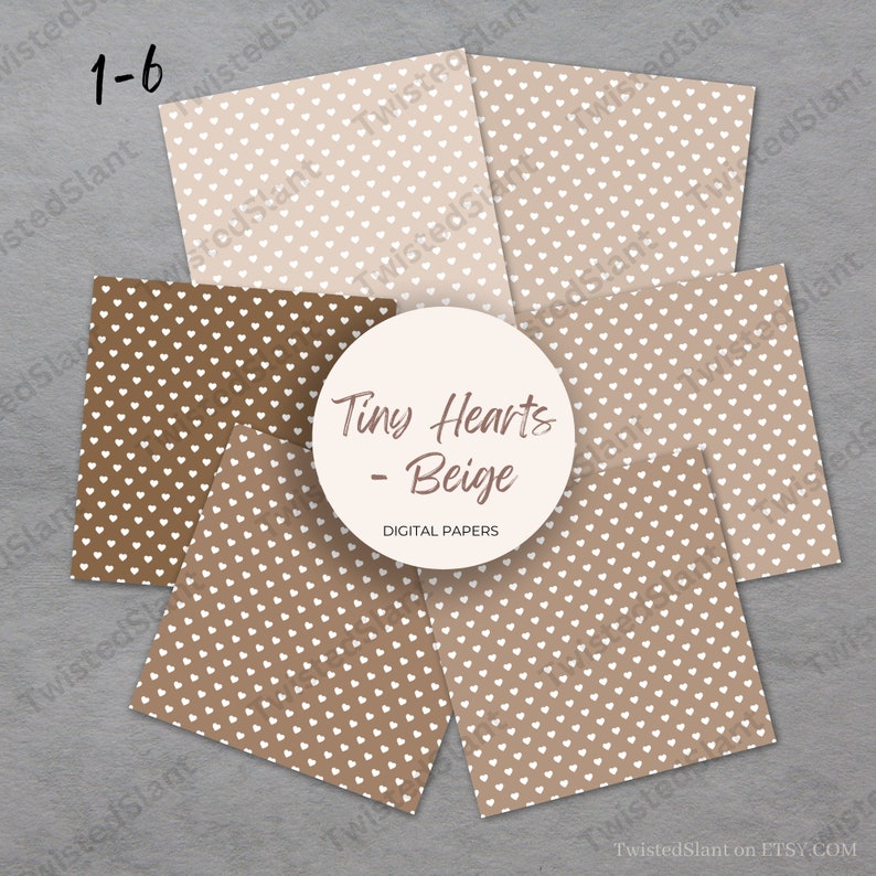 Tiny Hearts Digital Paper | INSTANT DOWNLOAD | Heart Background ...