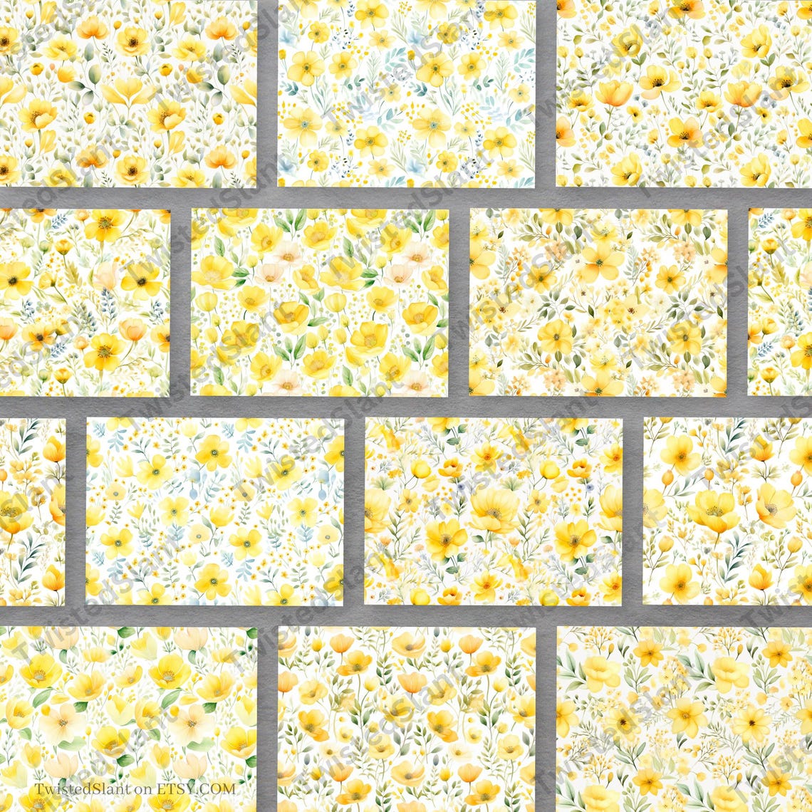 Spring Floral Medley Digital Paper | INSTANT DOWNLOAD | Watercolor ...