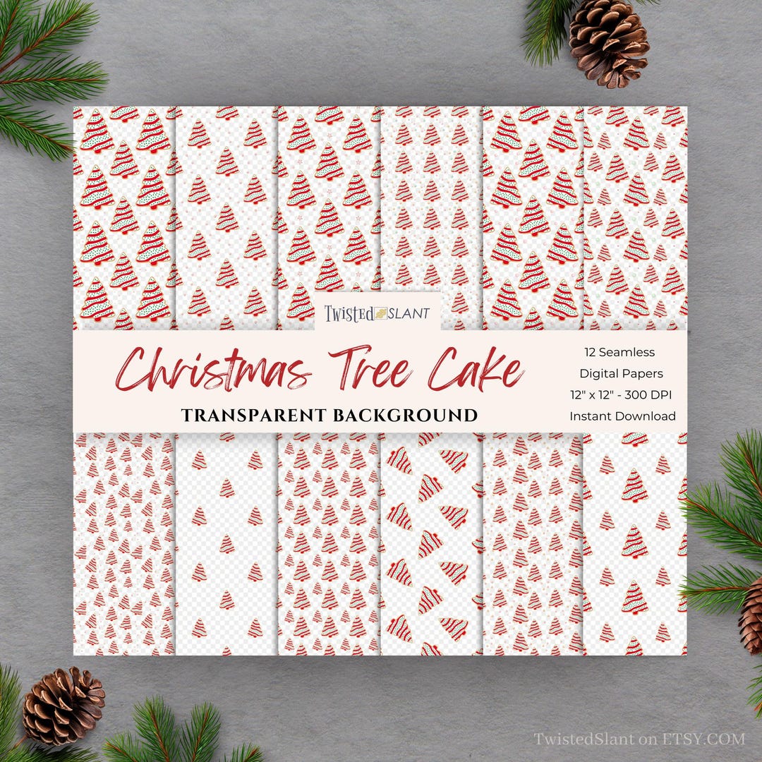 Christmas Tree Cake Pattern Png | INSTANT DOWNLOAD | Transparent ...