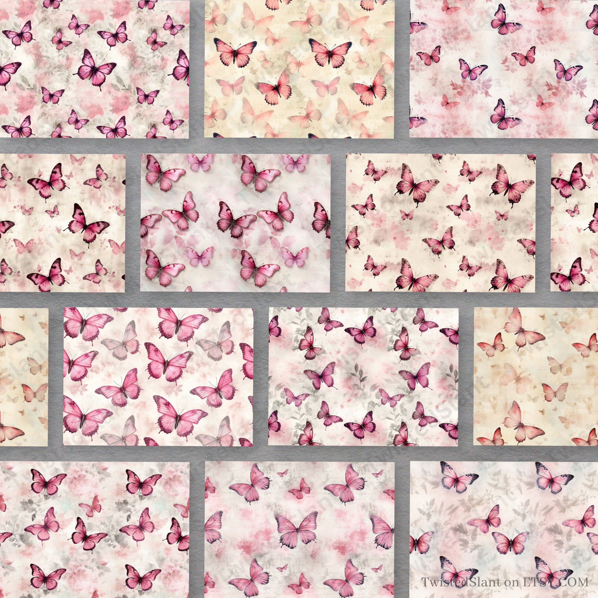 Bright Butterflies Digital Paper INSTANT DOWNLOAD Butterfly Digital ...