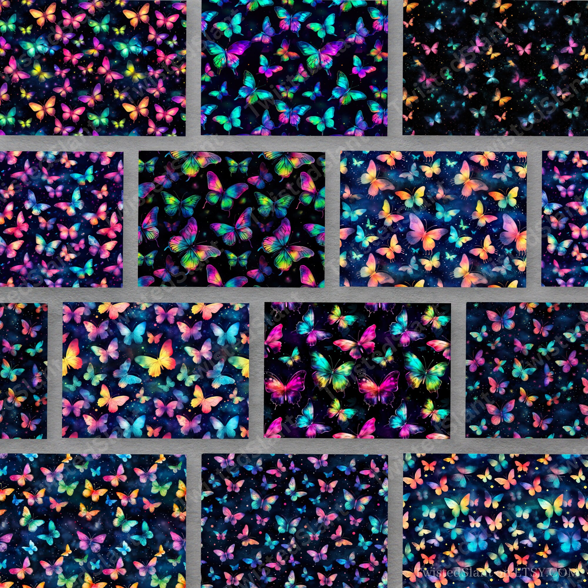 Bright Butterflies Digital Paper INSTANT DOWNLOAD Butterfly Digital ...