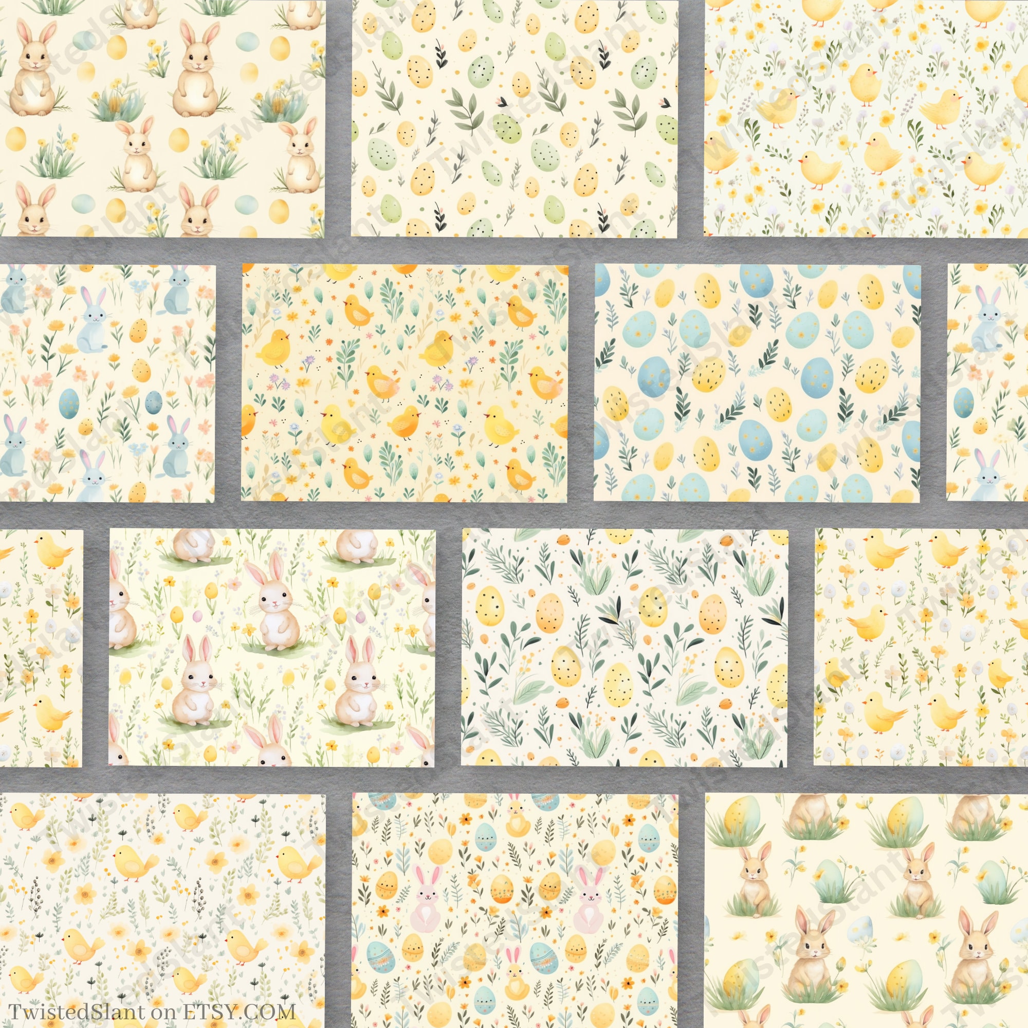 Easter Digital Papers INSTANT DOWNLOAD Bunny Digital Paper Easter Junk ...