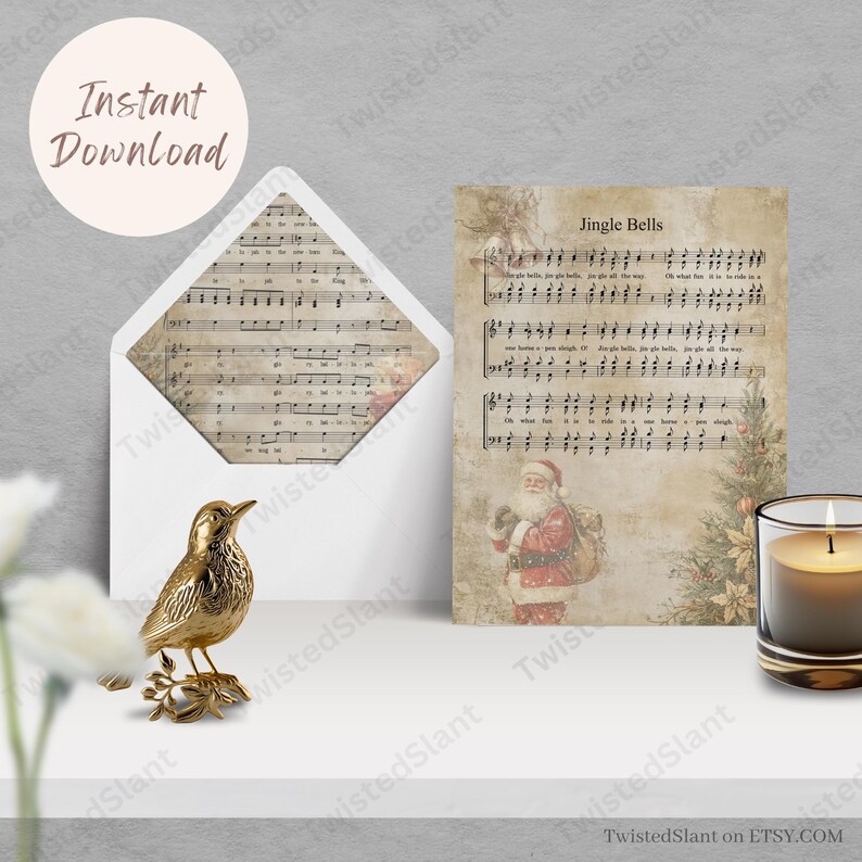 Digital Christmas Music Paper | INSTANT DOWNLOAD | Christmas Sheet ...