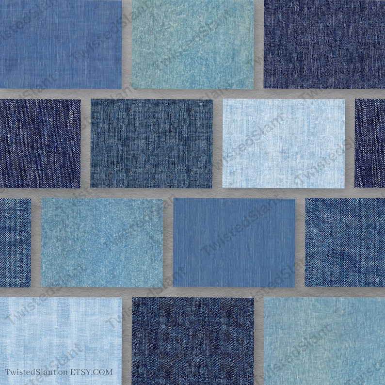 Denim Digital Paper INSTANT DOWNLOAD Fabric Junk Journal Jeans Digital ...