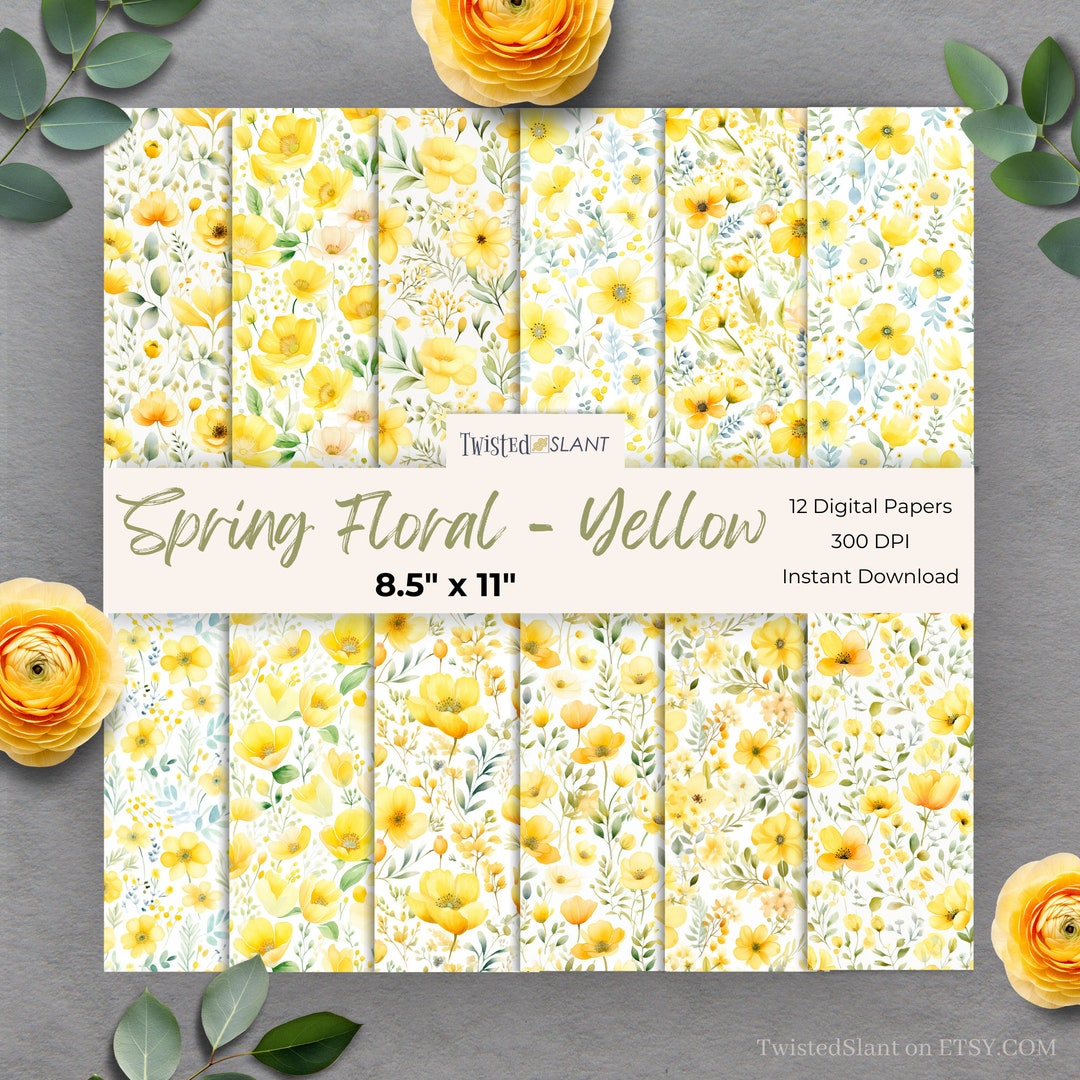 Spring Floral Medley Digital Paper | INSTANT DOWNLOAD | Watercolor ...