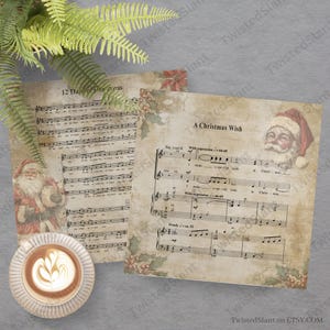 Christmas Sheet Music Digital Paper | INSTANT DOWNLOAD | Digital ...