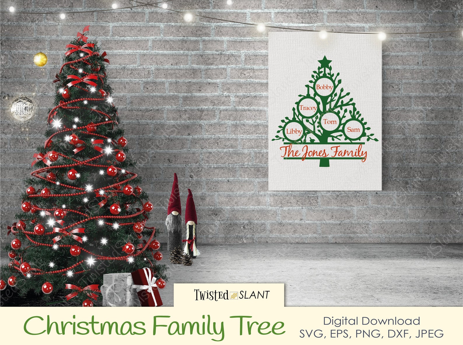 Christmas Family Tree Svg, Family Tree Svg, Christmas Monogram Svg ...
