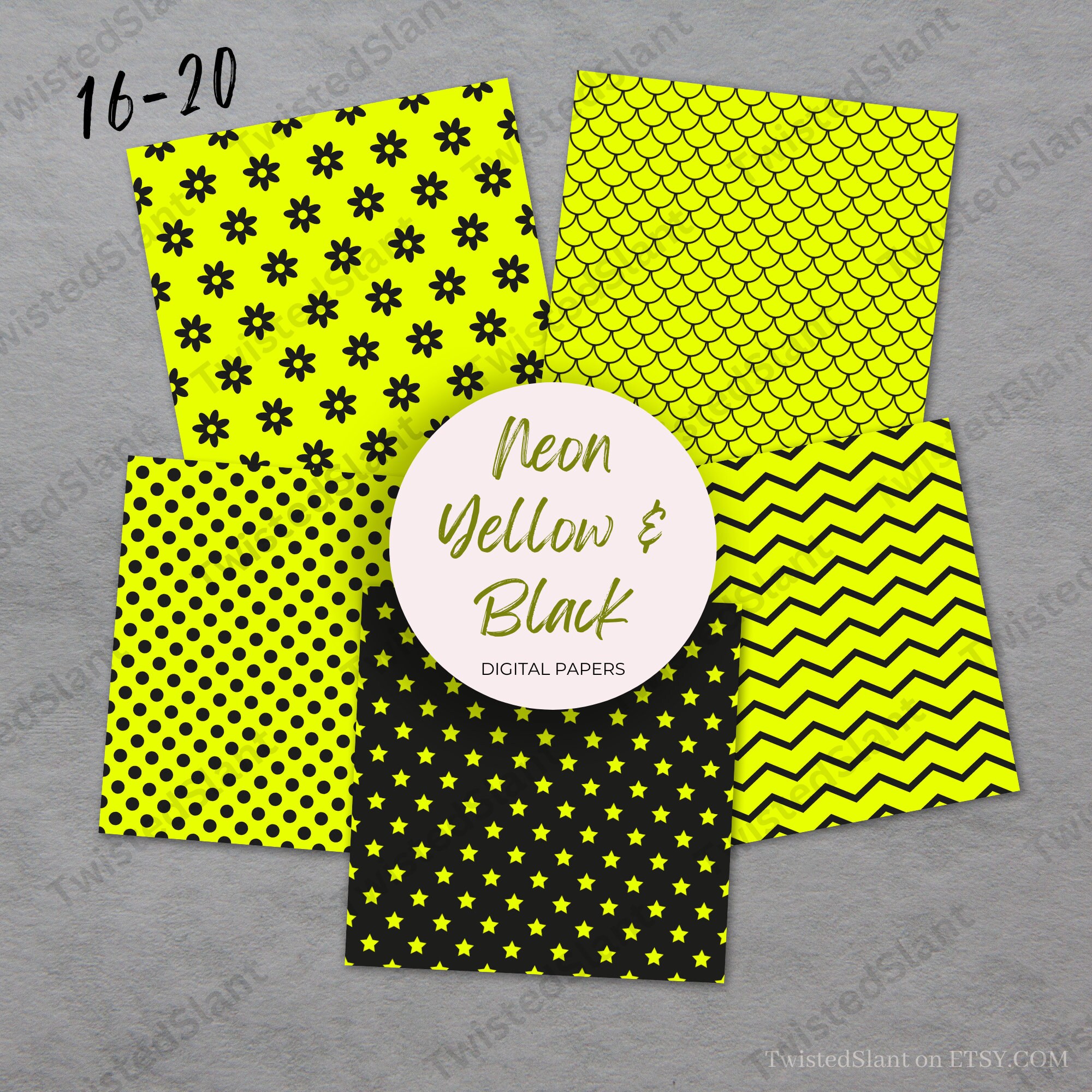 Neon Digital Papers | INSTANT DOWNLOAD | Seamless Geometric | Pattern ...