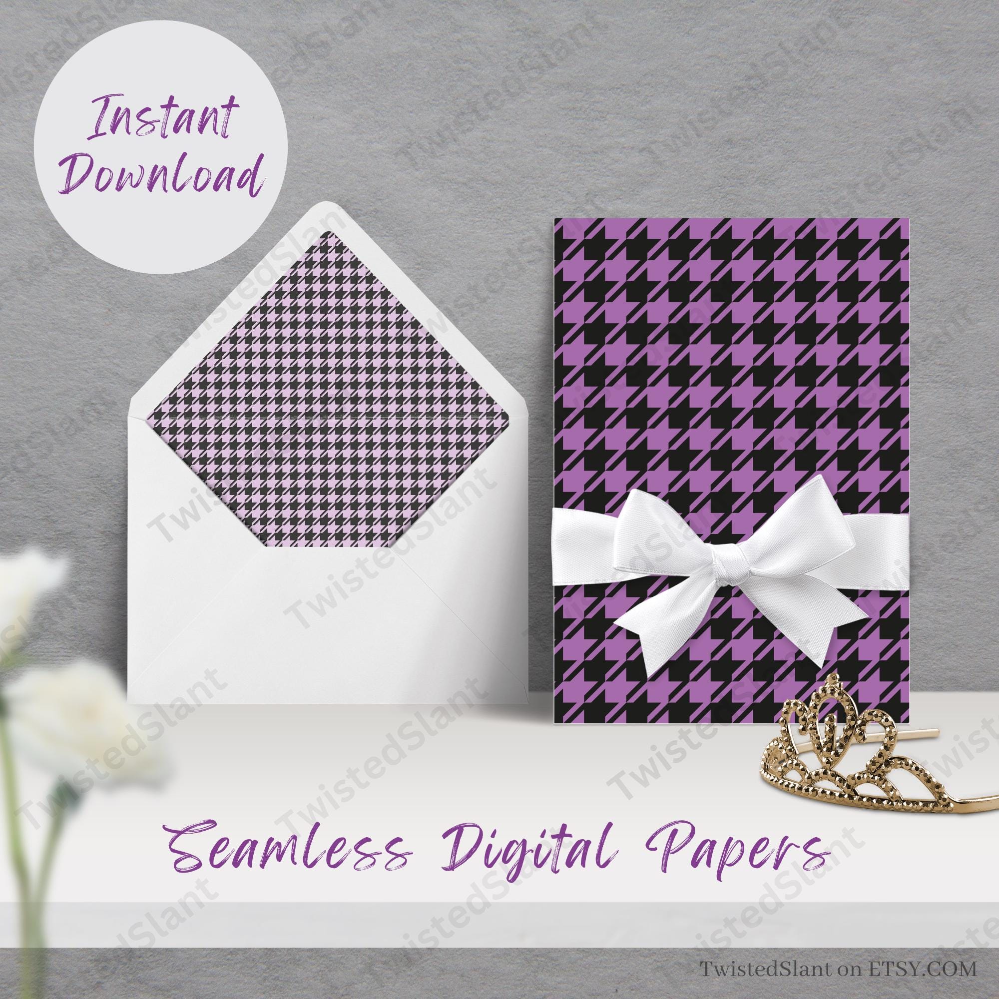 Houndstooth Digital Paper | INSTANT DOWNLOAD | Houndstooth Pattern ...