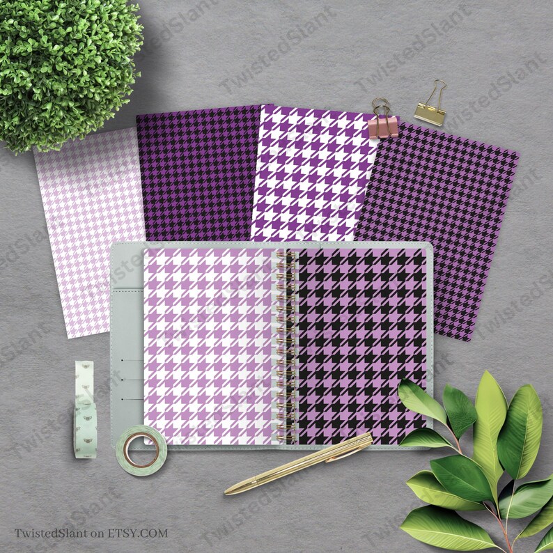 Houndstooth Digital Paper | INSTANT DOWNLOAD | Houndstooth Pattern ...