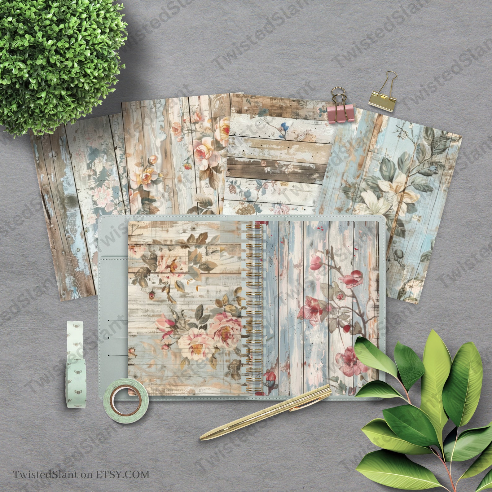 Wood Grain Planks Digital Paper | INSTANT DOWNLOAD | Wood Grain Paper ...